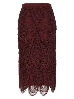 FERRAGAMO Fringed Midi Skirt