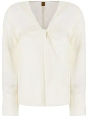 Hugo Twist-front Blouse - White