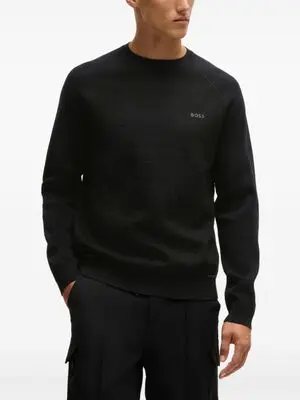 BOSS Logo-rubberized Sweatshirt - Black