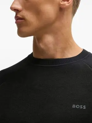 BOSS Logo-rubberized Sweatshirt - Black