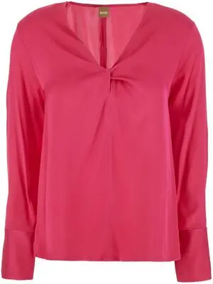 Hugo Twist-detail Blouse - Pink