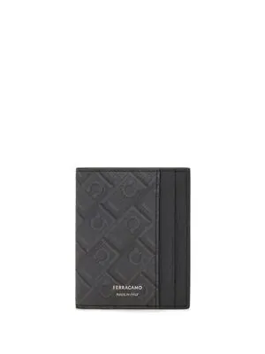 FERRAGAMO Monogram Card Holder - Black