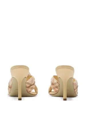 Burberry 90mm Mews Rose Mules - Neutrals