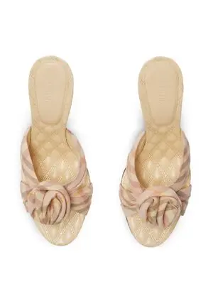 Burberry 90mm Mews Rose Mules - Neutrals