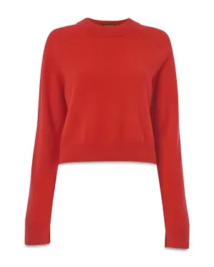 Whistles Cropped Crewneck Cashmere Sweater