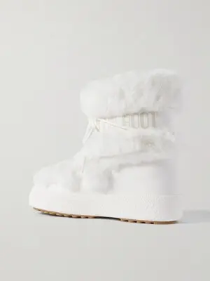 Moon Boot Ltrack Monaco Plush-trimmed Snow Boots - White