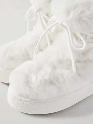 Moon Boot Ltrack Monaco Plush-trimmed Snow Boots - White