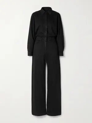RIVET UTILITY Boyfriend Denim Jumpsuit - Black