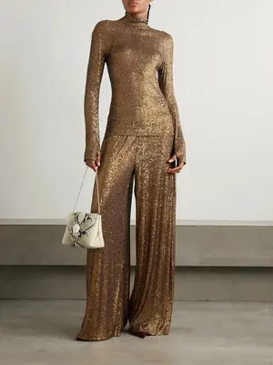 Norma Kamali Sequined Wide-leg Pants