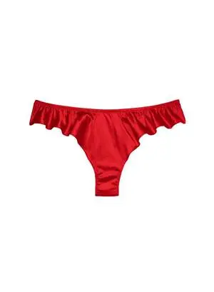 Fleur Du Mal Luxe Flutter Panty - Rouge