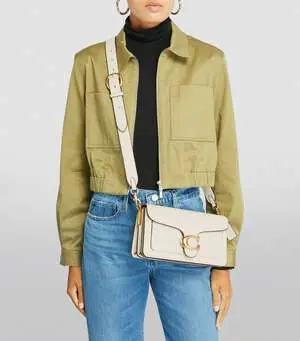 COACH Pebbled Leather Tabby Shoulder Bag - Ivory