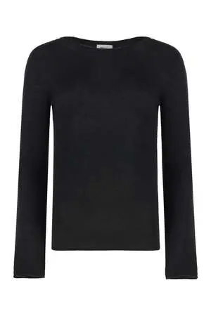 THE (ALPHABET) Silk-Cashmere Blend Pullover - Black