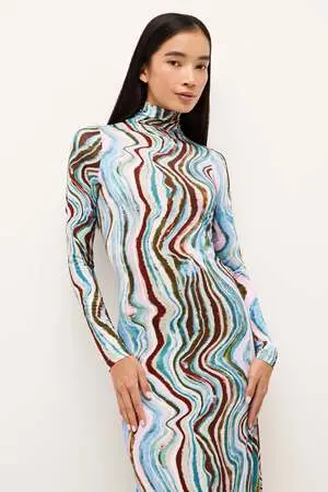 MARIE OLIVER Paxton Turtleneck Dress - Agate Stone