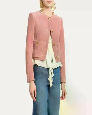 Chloé Chloe Corduroy Single-Breasted Jacket - Wild Pink