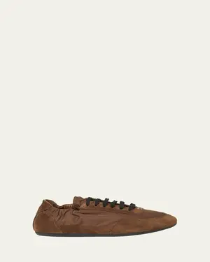 Prada Low-top Suede Sneakers - Brown