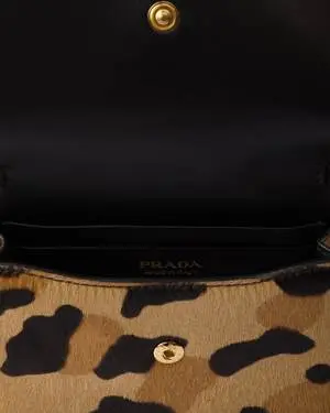 Prada Printed Leather Card Holder With Shoulder Strap