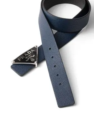 Prada Leather Belt Strap - Blue
