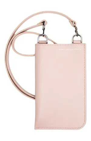WANT Les Essentiels Arch Smooth Leather Phone Bag Blush
