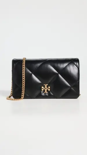 Tory Burch Kira Diamond Quilt Chain Wallet - Black