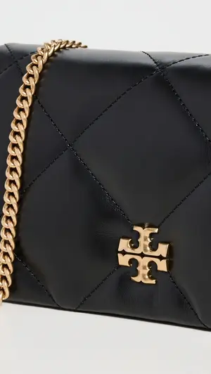 Tory Burch Kira Diamond Quilt Chain Wallet - Black
