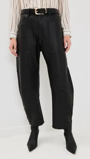 NILI LOTAN Shon Leather Pants - Black