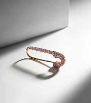 ANITA KO Safety Pin Single Earring With Sapphires - Gold