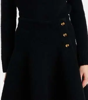 Bottega Veneta Wool Midi Skirt - Black
