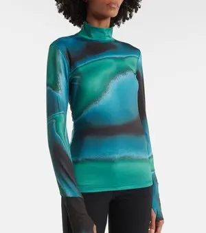 Aztech Mountain Next To Skin Printed Ski Top - Green