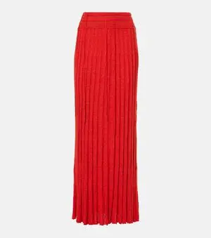Christopher Esber Linen And Silk-blend Maxi Skirt - Red