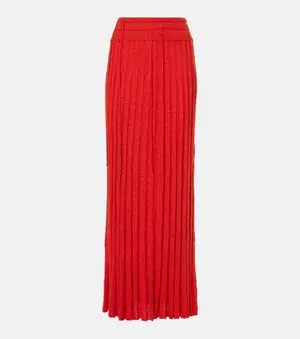 Christopher Esber Linen And Silk-blend Maxi Skirt - Red