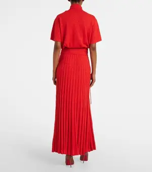 Christopher Esber Linen And Silk-blend Maxi Skirt - Red