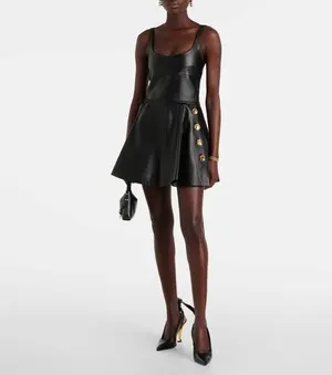 Givenchy Embellished Leather Mini Dress