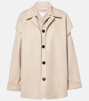 Bottega Veneta Wool And Cashmere Car Coat - Beige