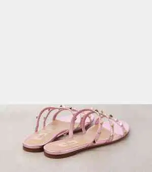 Valentino Garavani Rockstud Classic Leather Flats - Pink