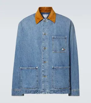 Bottega Veneta Suede-trimmed Padded Denim Jacket - Blue
