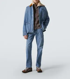 Bottega Veneta Suede-trimmed Padded Denim Jacket - Blue