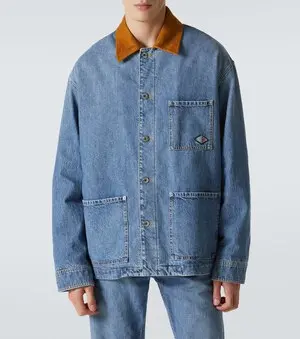 Bottega Veneta Suede-trimmed Padded Denim Jacket - Blue