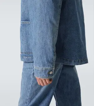 Bottega Veneta Suede-trimmed Padded Denim Jacket - Blue