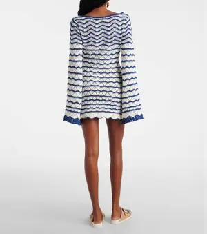 BANANHOT Rey Striped Crochet Dress - White