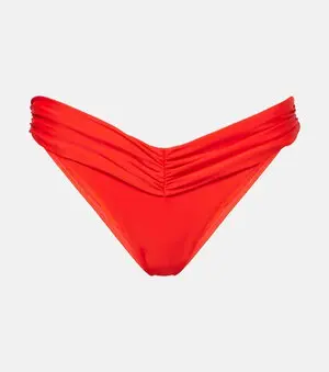 BANANHOT Jasmin Ruched Bikini Bottom - Red