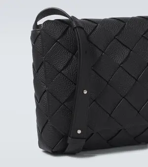 Bottega Veneta Diago Large Intreccio Leather Messenger Bag - Black