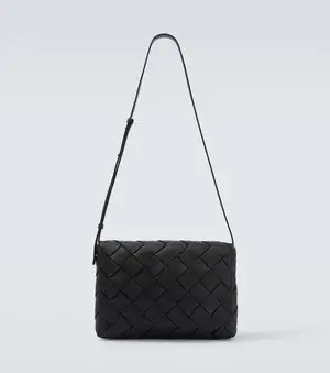 Bottega Veneta Diago Large Intreccio Leather Messenger Bag - Black