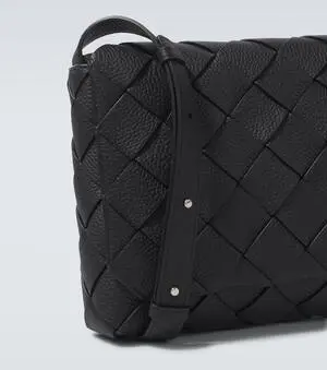 Bottega Veneta Diago Large Intreccio Leather Messenger Bag - Black