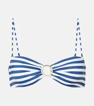 BANANHOT Diane Striped Bikini Top - Blue