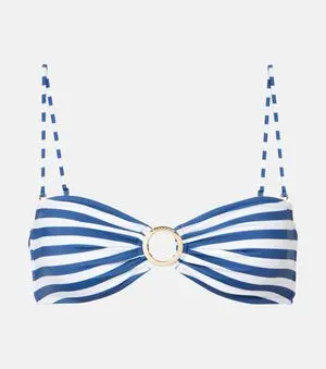 BANANHOT Diane Striped Bikini Top - Blue