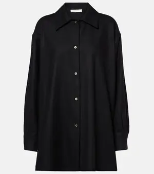 THE ROW Komako Wool And Cashmere Shirt - Black