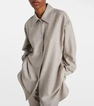 THE ROW Komako Wool And Cashmere Shirt - Grey
