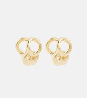 Bottega Veneta Knot -plated Sterling Silver Hoop Earrings - Gold