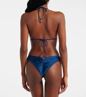 BANANHOT Jasmin Ruched Bikini Top - Blue