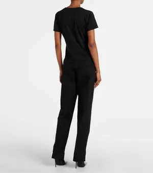 NILI LOTAN Carol Cotton Jersey T-shirt - Black